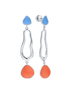 Серебряные серьги с эмалью SOKOLOV 94024052: белое серебро 925 пробы ...