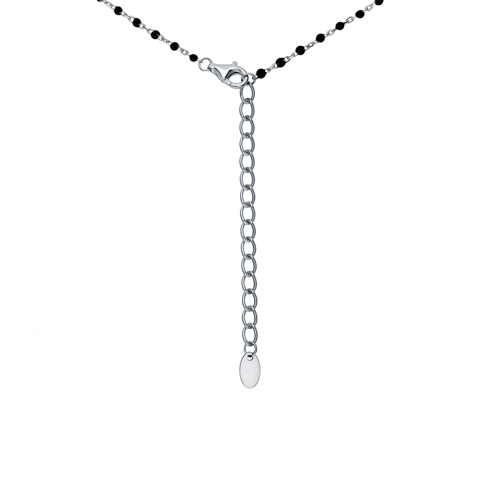 Серебряное шейное украшение с эмалью и фианитами BASTET S56765-H9W-01 ...