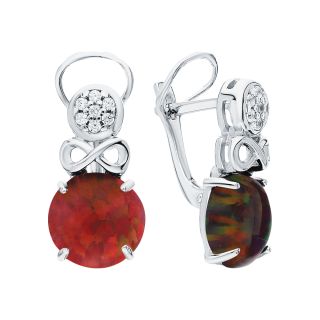 Серебряные серьги с опалами и фианитами SUNLIGHT 4477787А.5: белое ...