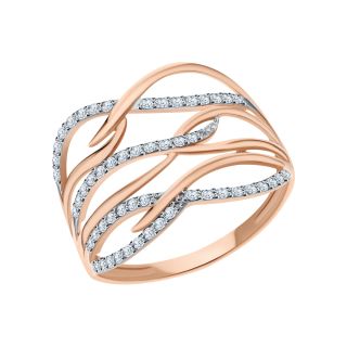 Золотое кольцо с фианитами МОСКОВСКИЙ ЦЕПЕВЯЗАЛЬНЫЙ ЗАВОД 1-5016-001 ...