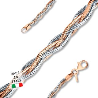 Серебряная цепь БРЕНДЫ ИТАЛИИ FS495-F9M-01: белое и розовое серебро 925 ...